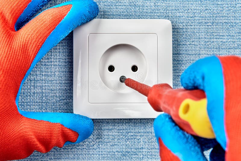 New Power Point`s Installation, Electrical Services Stock Photo - Image ...