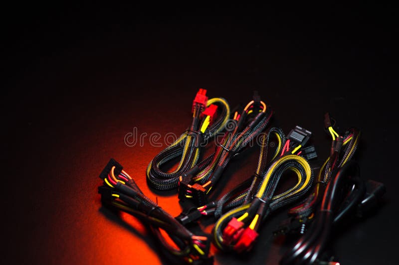 A New Powerful Computer Power Supply and a Set Stock Photo - Image of ...