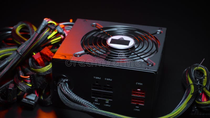 New Powerful Computer Power Supply and a Set Stock Footage - Video of ...