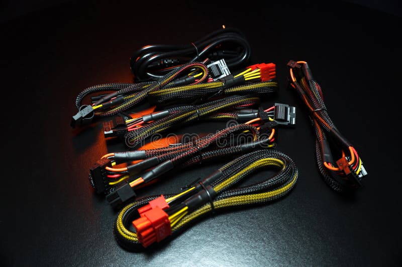 A New Powerful Computer Power Supply and a Set Stock Photo - Image of ...