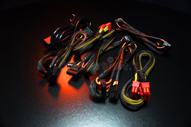 A New Powerful Computer Power Supply and a Set Stock Photo - Image of ...