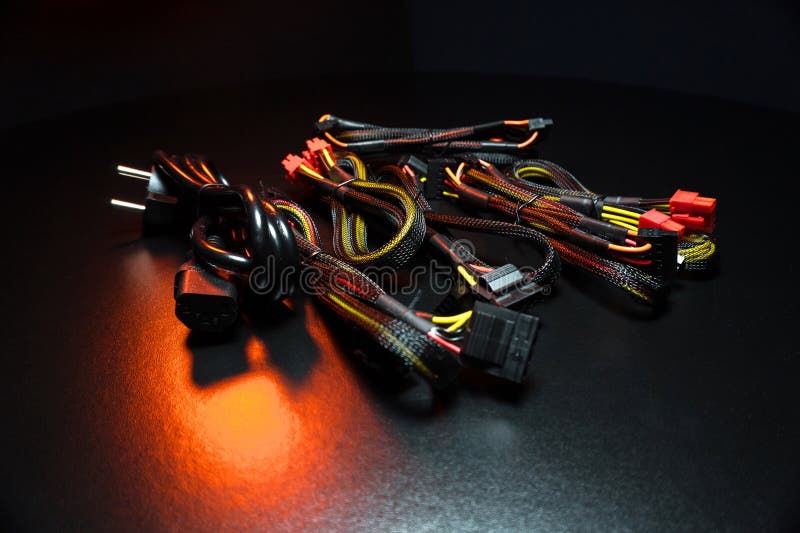 A New Powerful Computer Power Supply and a Set Stock Photo - Image of ...