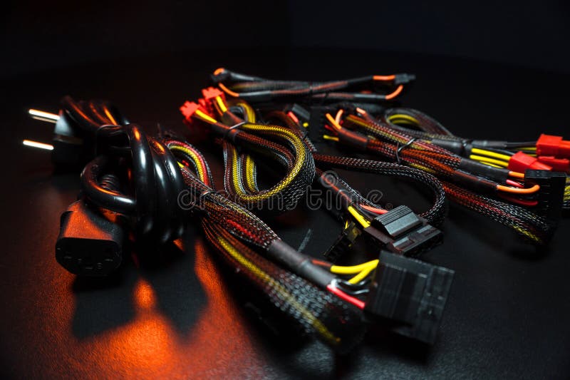 A New Powerful Computer Power Supply and a Set Stock Photo - Image of ...