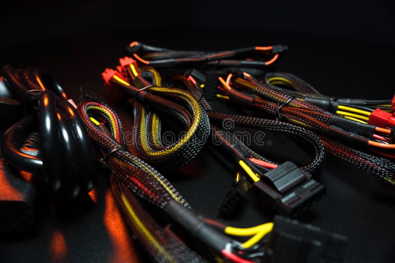 A New Powerful Computer Power Supply and a Set Stock Photo - Image of ...