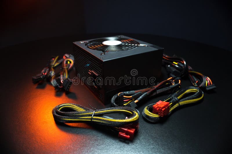 A New Powerful Computer Power Supply and a Set Stock Photo - Image of ...