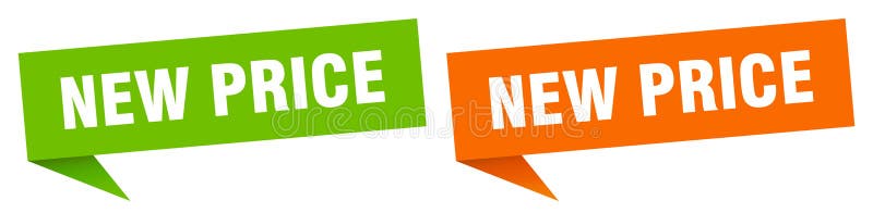 New Price Banner. New Price Speech Bubble Label Set Stock Vector ...