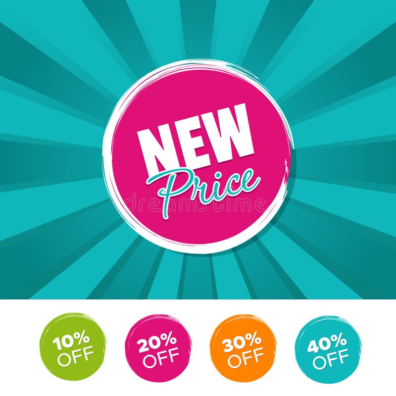 New Price Color Banner and 10 , 20 , 30 & 40 Off Marks Stock ...