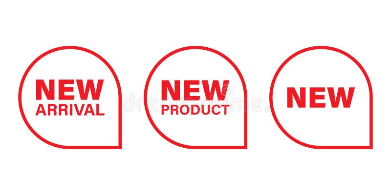 New Product, Arrival Label Badge Sticker Icon Set Stock Vector ...