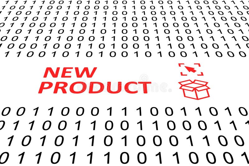 NEW PRODUCT Concept Binary Code 3d Stock Illustration - Illustration of ...