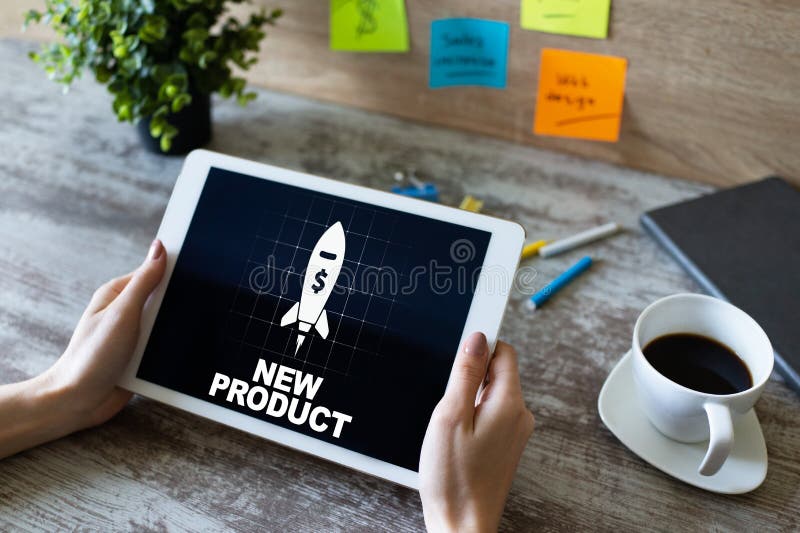 New Product Development Business Concept on Device Screen. Stock Photo ...