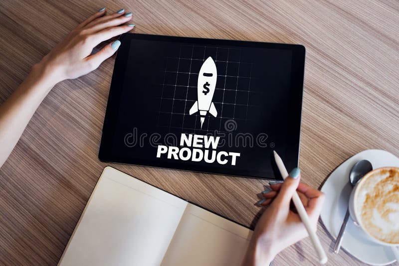 New Product Development Business Concept on Device Screen Stock Image ...