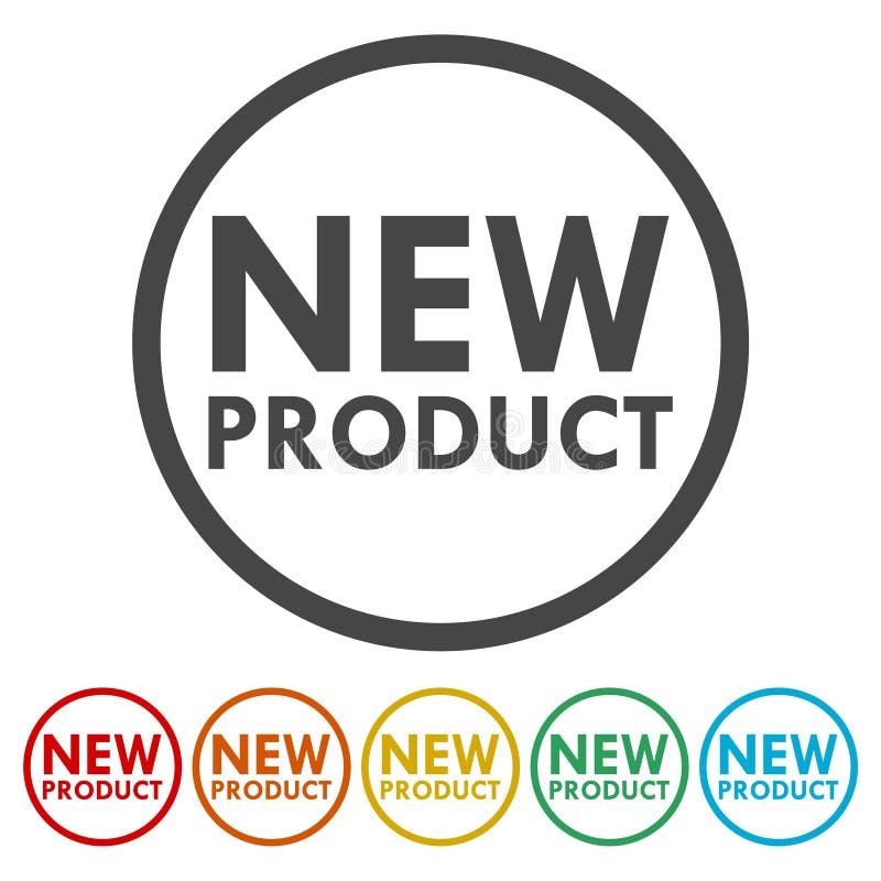 New Product Flat Icon On White Background Stock Vector - Illustration ...