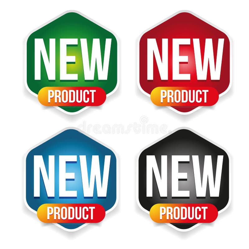 New Product Label Set Badge Stock Vector - Illustration of white ...