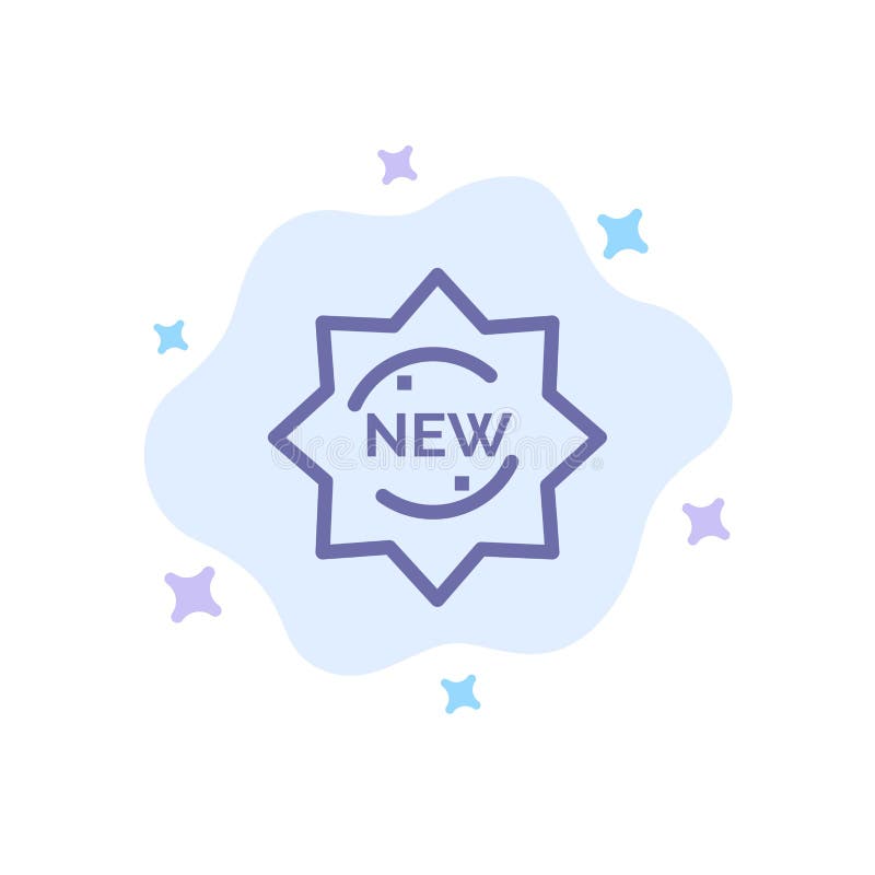 New, Product, Sticker, Badge Blue Icon on Abstract Cloud Background ...