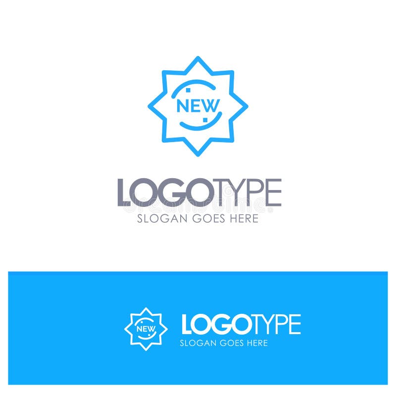 New, Product, Sticker, Badge Blue Logo Line Style Stock Vector ...