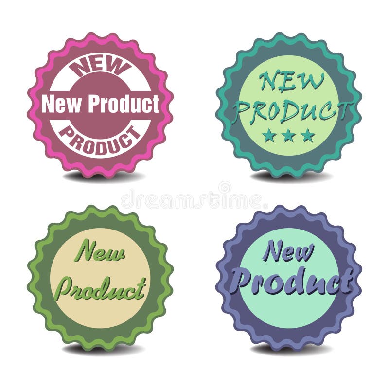 New product stickers stock vector. Illustration of artwork - 33129138