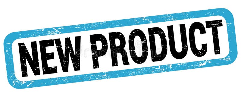NEW PRODUCT Text Written on Blue-black Rectangle Stamp Stock ...