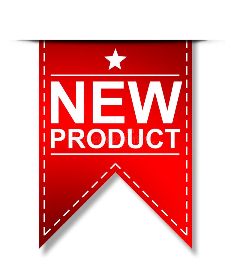 New Product Word on Red Banner Stock Illustration - Illustration of ...