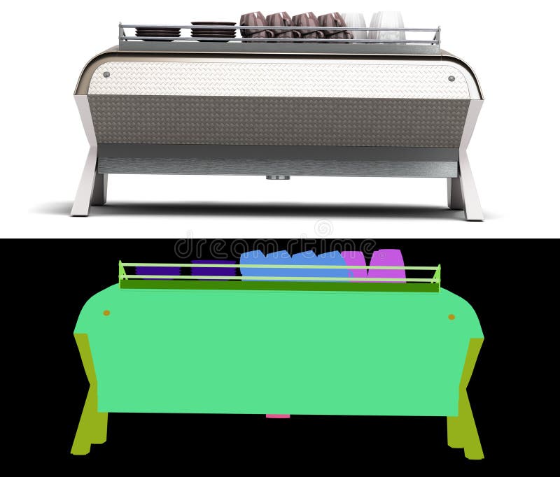 New Professional Coffee Machine Back View 3d Render on White with ...