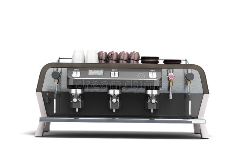 New Professional Coffee Machine Front View 3d Render on White Stock ...
