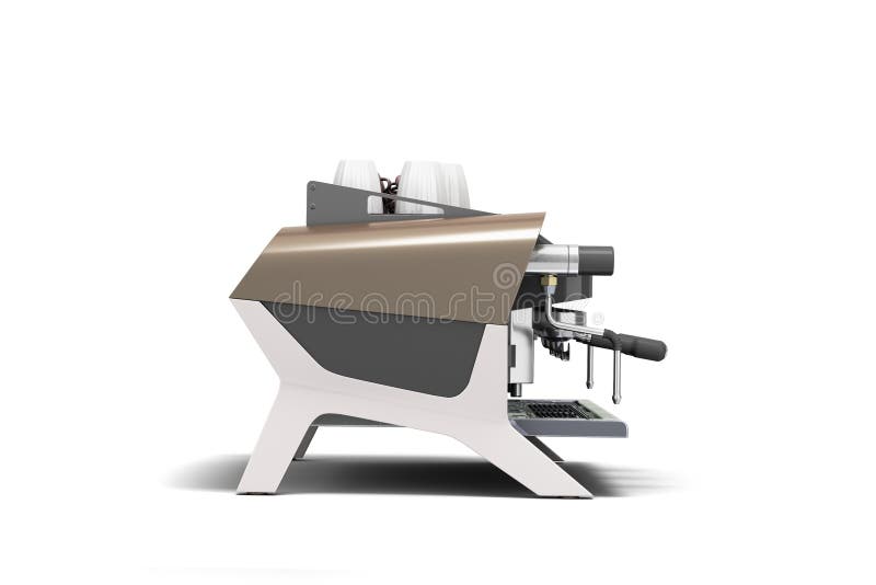 New Professional Coffee Machine Back View 3d Render on White with ...