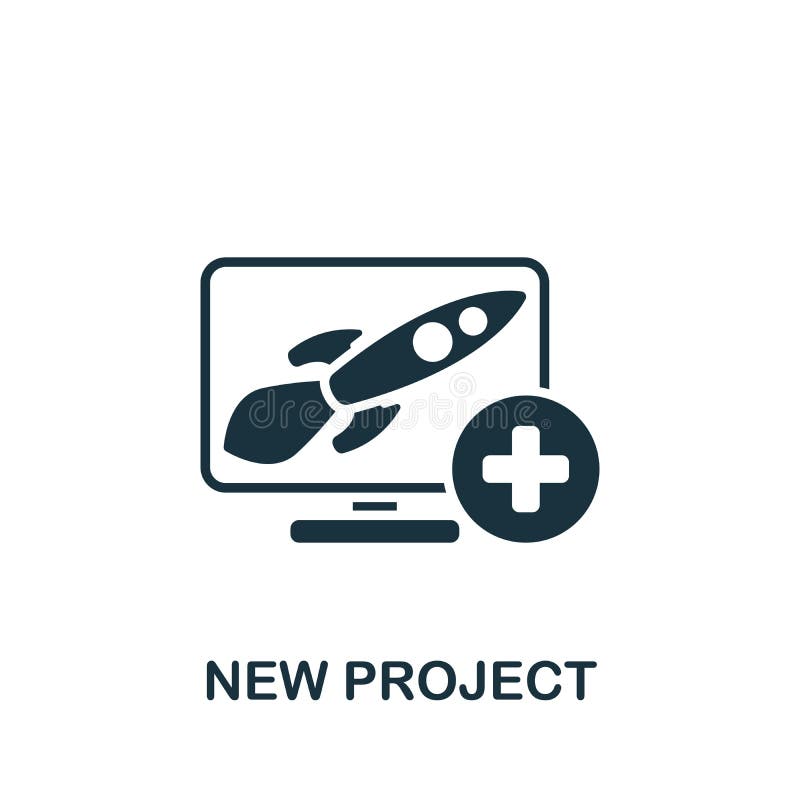 New Project Icon. Monochrome Simple Project Management Icon for ...
