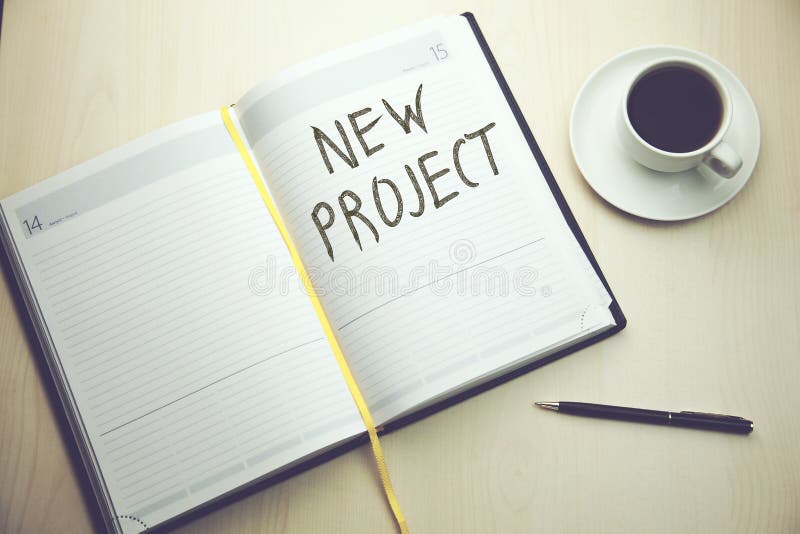 New Project Text Concept Write on Notebook Stock Image - Image of ...