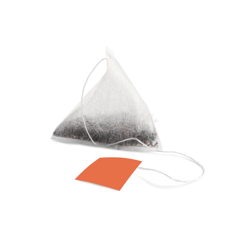 New Pyramid Tea Bag Isolated on White Stock Image - Image of black ...