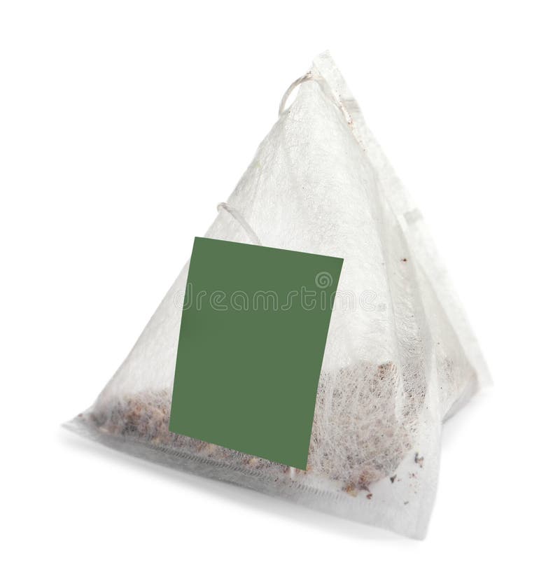 New Pyramid Tea Bag Isolated on White Stock Image - Image of fresh ...