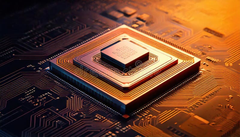 New Quantum Chip stock illustration. Illustration of night - 350011818