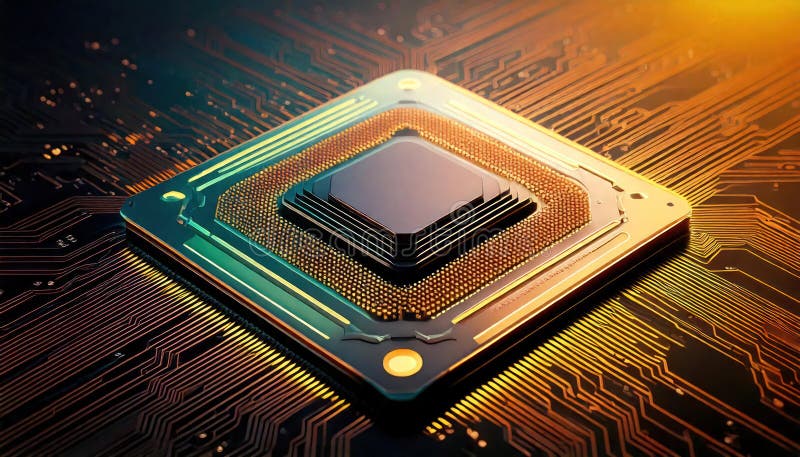 New Quantum Chip stock illustration. Illustration of text - 350011910