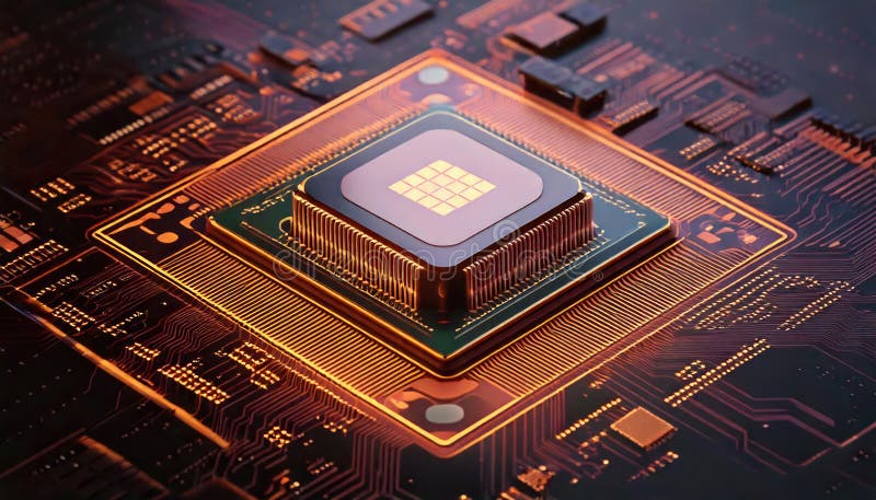 New Quantum Chip stock illustration. Illustration of night - 350011942