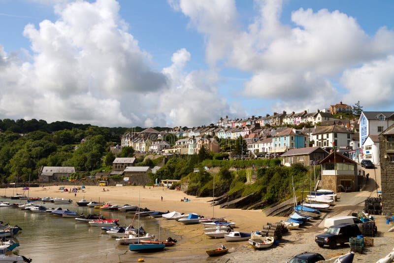 Beach of New Quay â€“ Wales, United Kingdom Stock Photo - Image of ...
