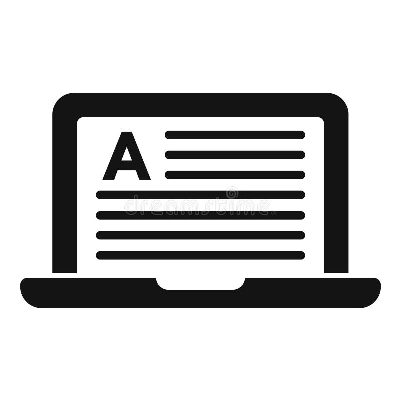 New Reading Article Icon Simple Vector. Laptop Screen Stock Vector ...