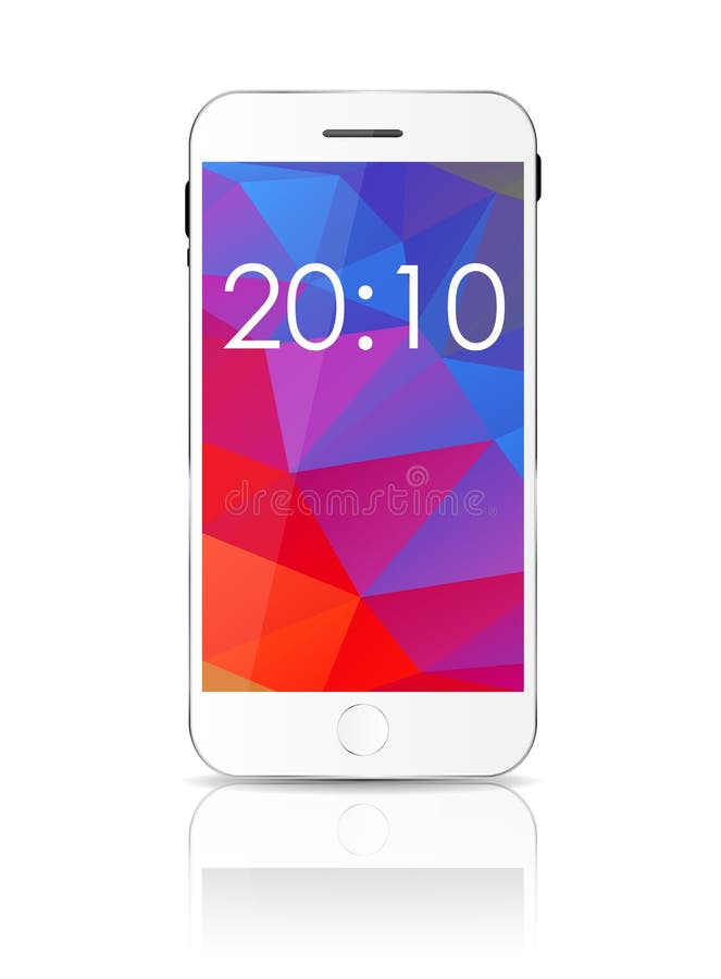 New Realistic Mobile Phone with Colorful Screen. Stock Vector ...