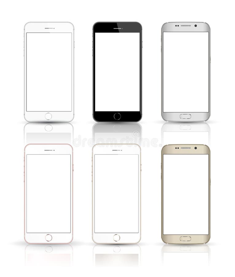 New Realistic Mobile Phone Smartphone Collection Mockups Stock Vector ...