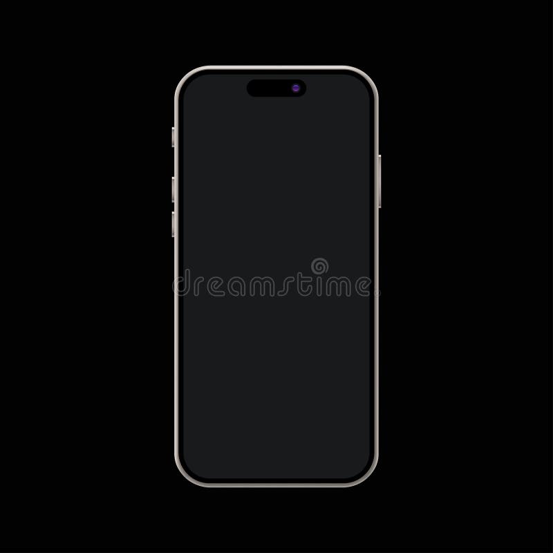 New Realistic Smartphone Front with Dark Screen Stock Vector ...