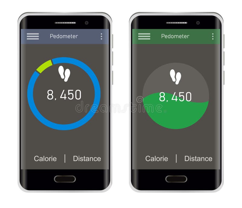New Realistic Smartphone with the Pedometer Application in Two Versions ...