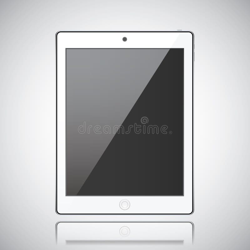 New Realistic Tablet Modern Style Grey Background with Reflection Stock ...