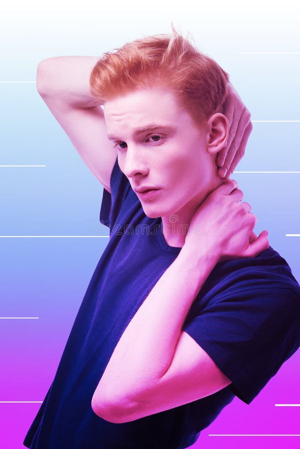 Ginger Thoughtful Guy Stumbling at Reality Stock Image - Image of ...