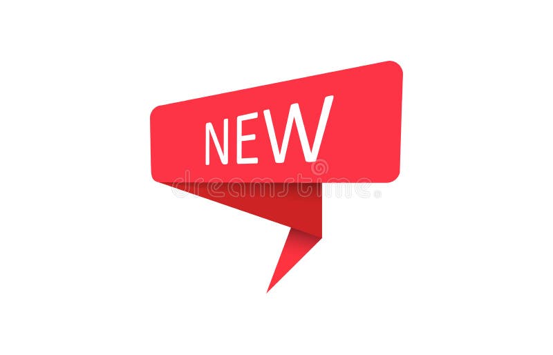 New. a Red Banner, Pointer, Sticker, Label or Speech Bubble for Apps ...