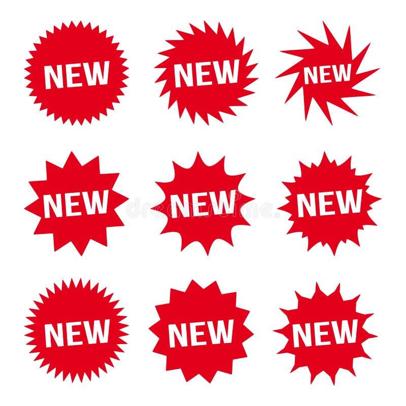 New Red Button and White Text Icon Signs Set Vector Stock Vector ...