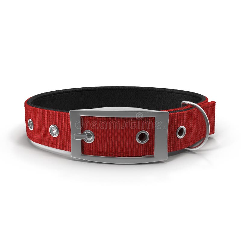 New Red Dog Collar Isolated on the White. 3D Illustration Stock ...