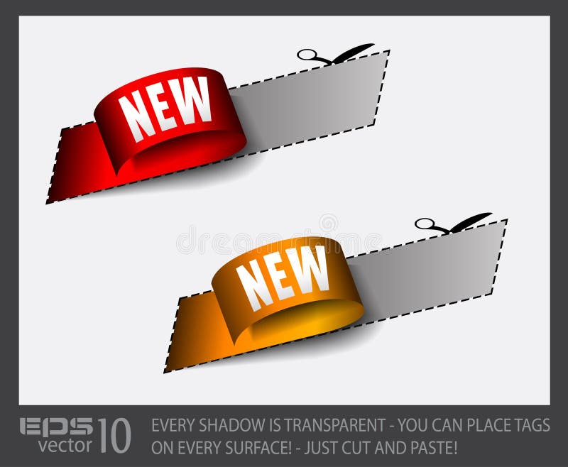 New Red and Gold Sticker Tag Stock Illustration - Illustration of paper ...