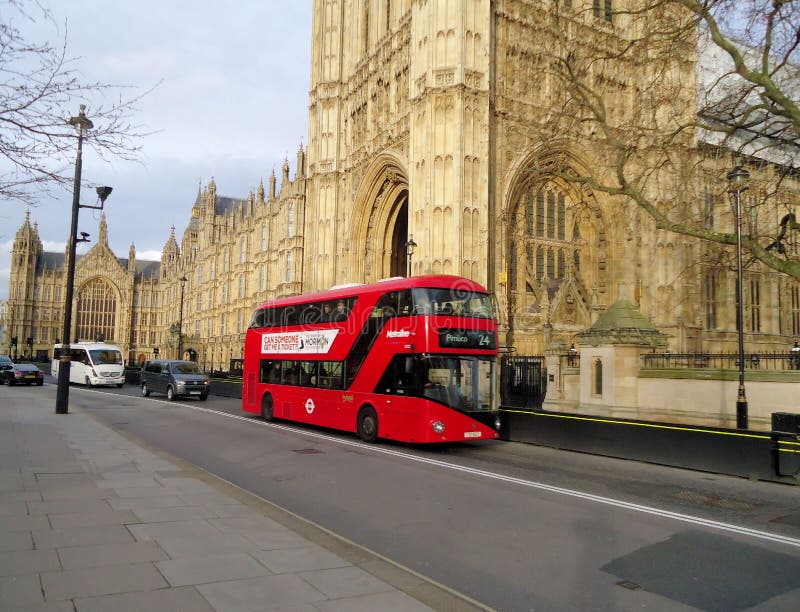 New Red London Bus editorial photography. Image of public - 47086207