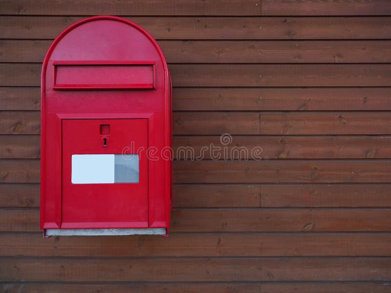 New Red Mailbox Dark Brown Wooden Background Stock Photos - Free ...