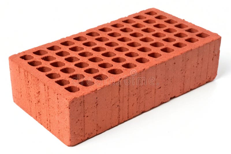 New Red Perforated Ceramic Brick Isolated on White Stock Illustration ...