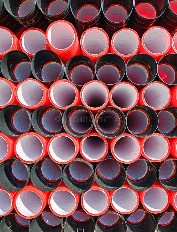 Red plastic pipes stock photo. Image of number, flower - 291924160