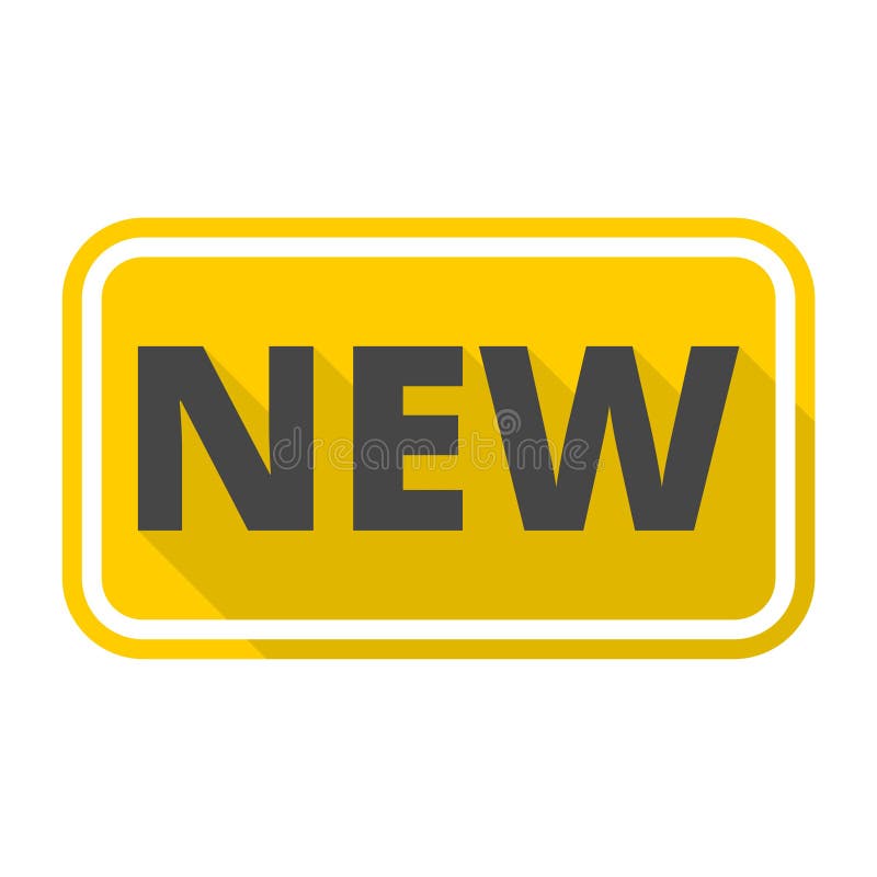 New Red Sign, Button, Icon with Long Shadow Stock Vector - Illustration ...