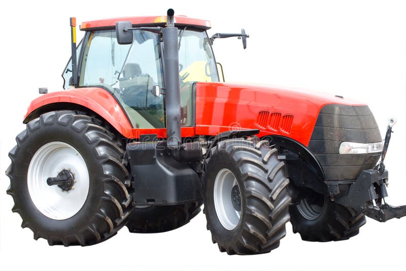 New red tractor isolated stock image. Image of agricultural - 6693045